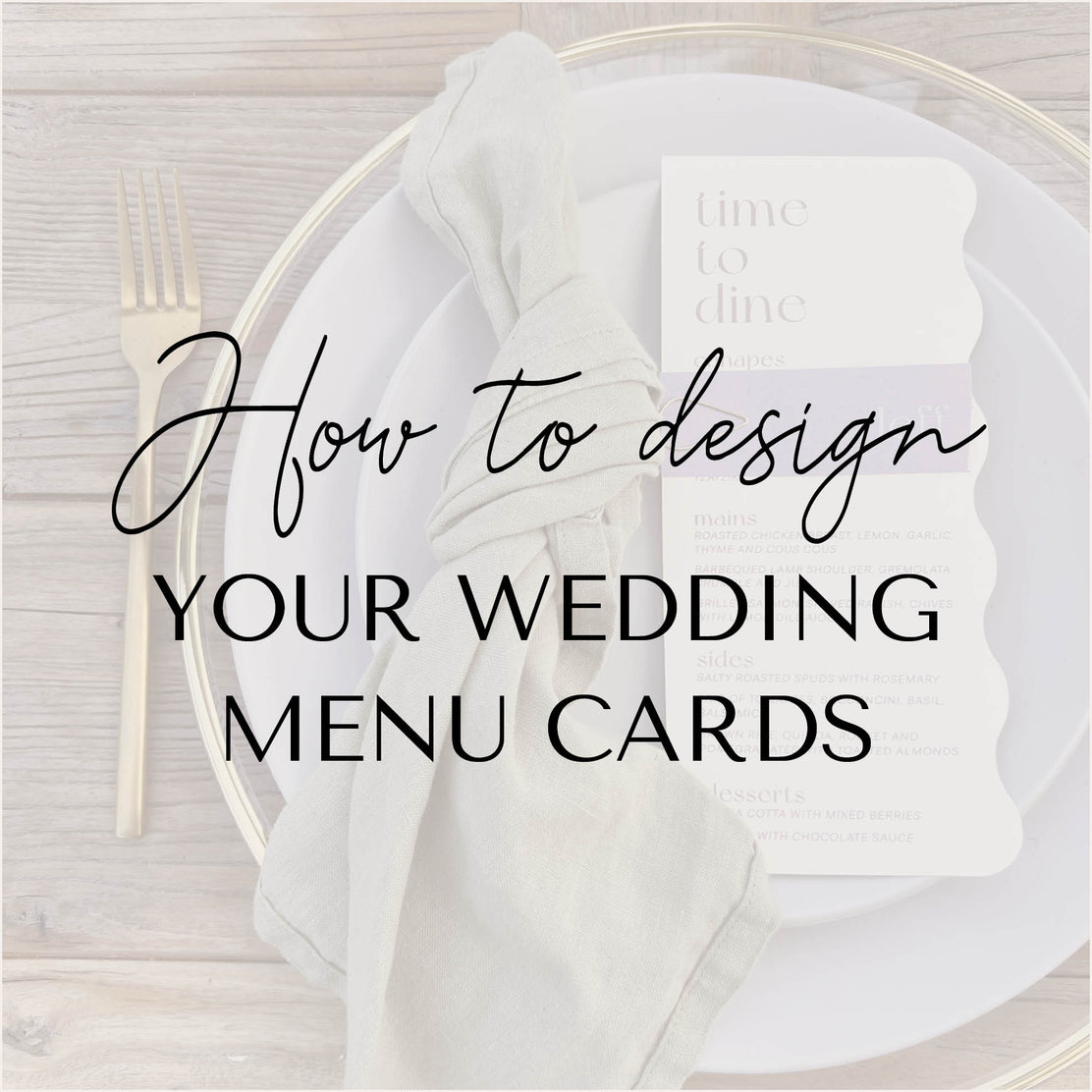 How to design your wedding menu cards - White Cherry Invitations