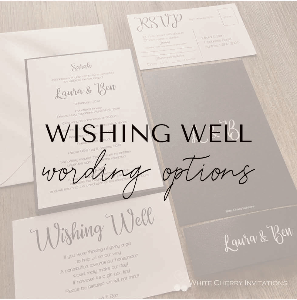 Wishing Well wording options - White Cherry Invitations