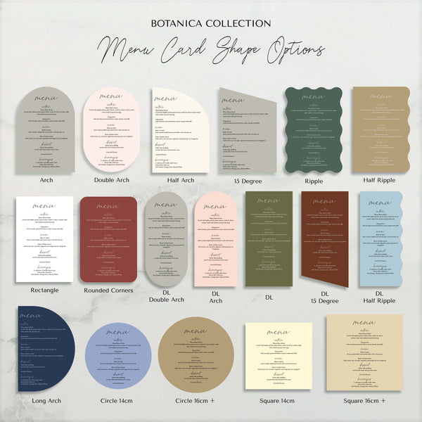 BOTANICA - MENU - White Cherry Invitations