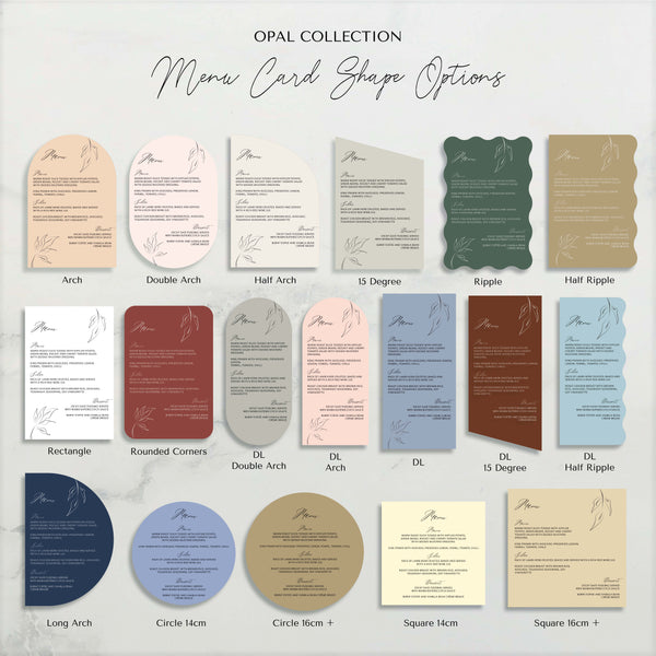 OPAL - MENU - White Cherry Invitations