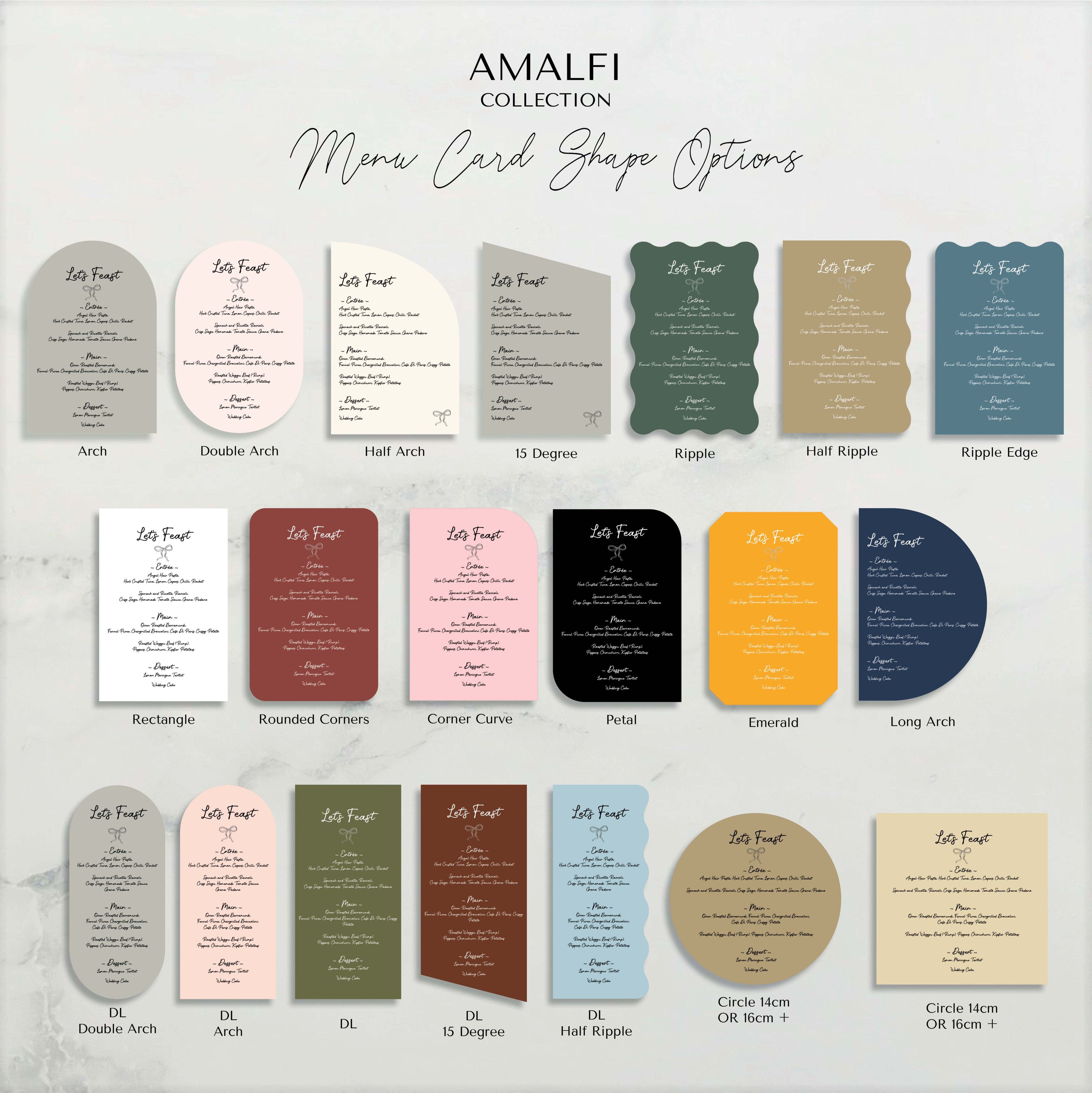 AMALFI - MENU - White Cherry Invitations