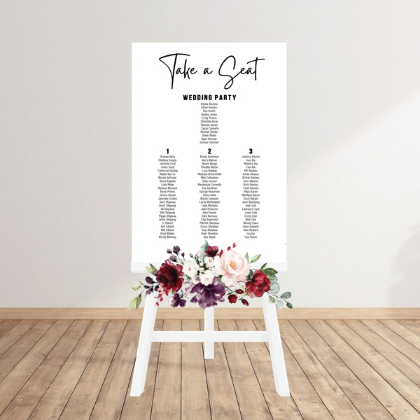AXEL - SEATING CHART - White Cherry Invitations