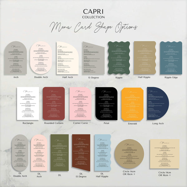 CAPRI - MENU - White Cherry Invitations