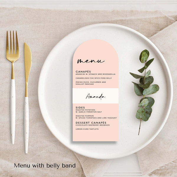 DOVE - MENU - White Cherry Invitations