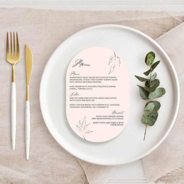 OPAL - MENU - White Cherry Invitations