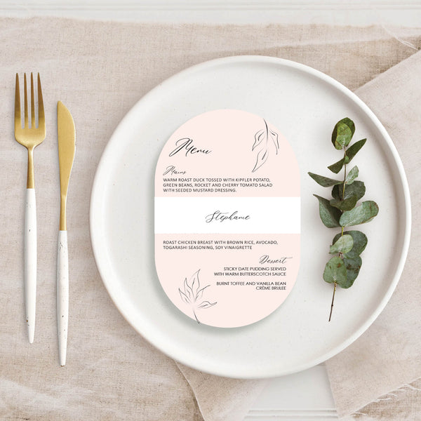 OPAL - MENU - White Cherry Invitations