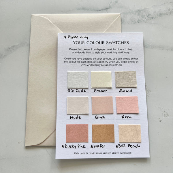 FREE Colour Swatch - White Cherry Invitations